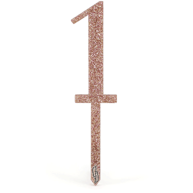 Sparkling Fizz Number 1 Rose Gold Acrylic Cake Topper (1)