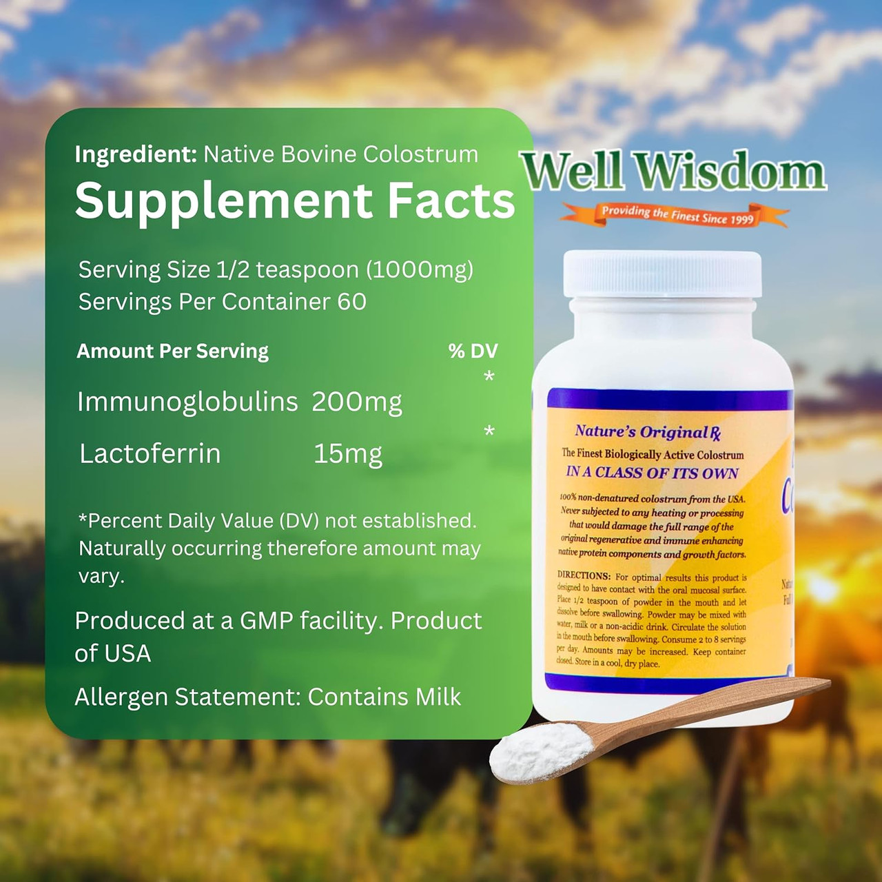 Bioactive Bovine Colostrum Powder - 60 Servings | Radiant Life