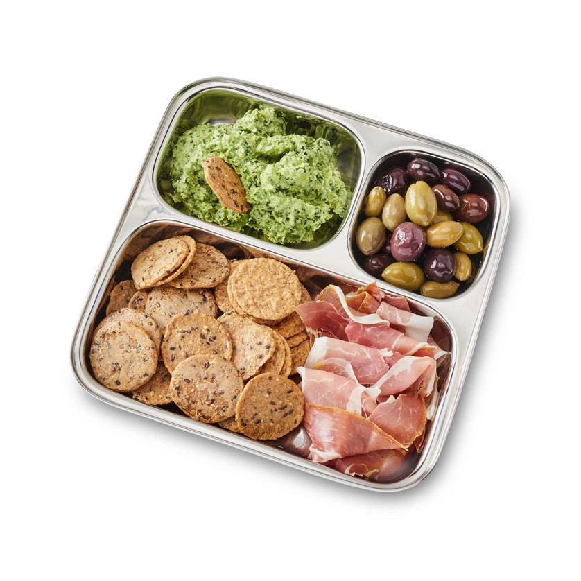 Durable 3-Section Plate: Stainless Steel 3-Compartment Plate