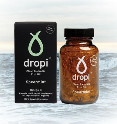Dropi Extra-Virgin Cod Liver Oil - Spearmint Extract Capsules