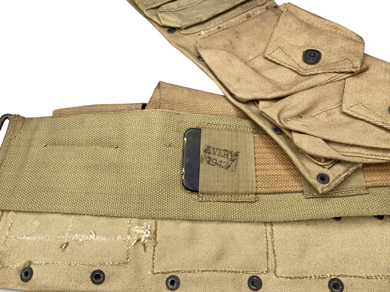 US Army WW2 Khaki BAR Magazine Belt - 1942 - Original