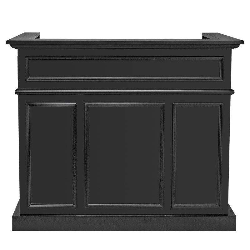 Ebony Black Reception Desk - Elegant Front Counter for Salons