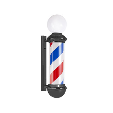 Classic Barber Pole LED Illuminated with Globe Light M102D Small - Black