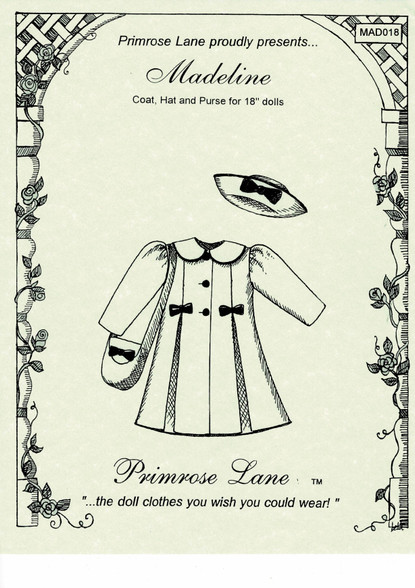 Madeline Coat 18" doll Pattern by Primrose Lane