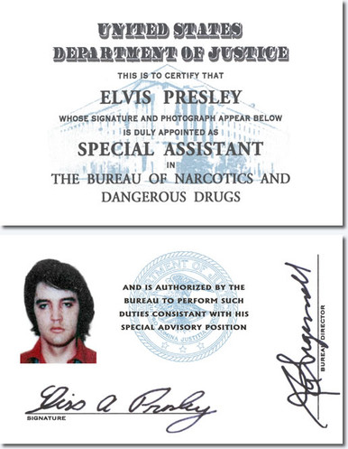 Elvis Presley DEA Credentials 2 Individual Cards (Laminated ...