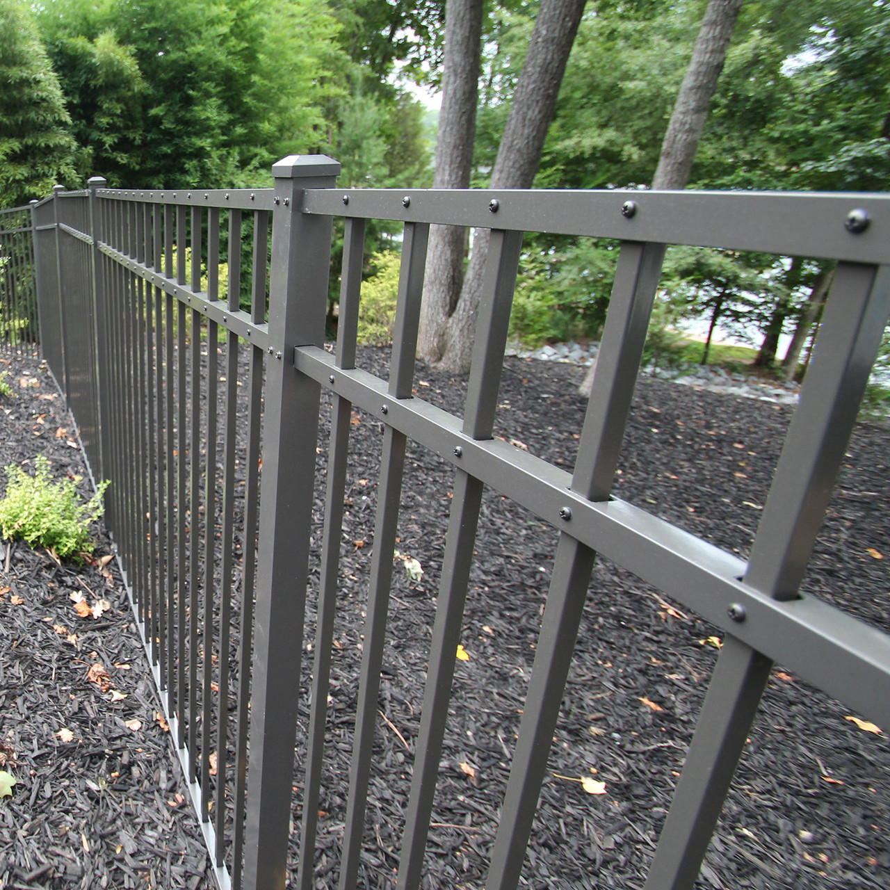 Three Rail Smooth Top Aluminum Fence Panel