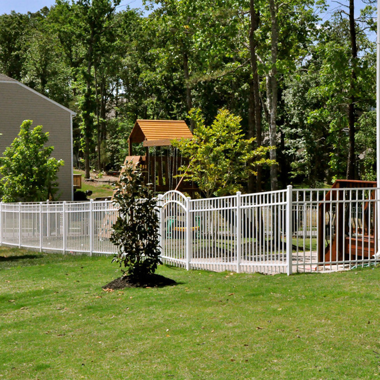 Three Rail Smooth Top Aluminum Fence Panel