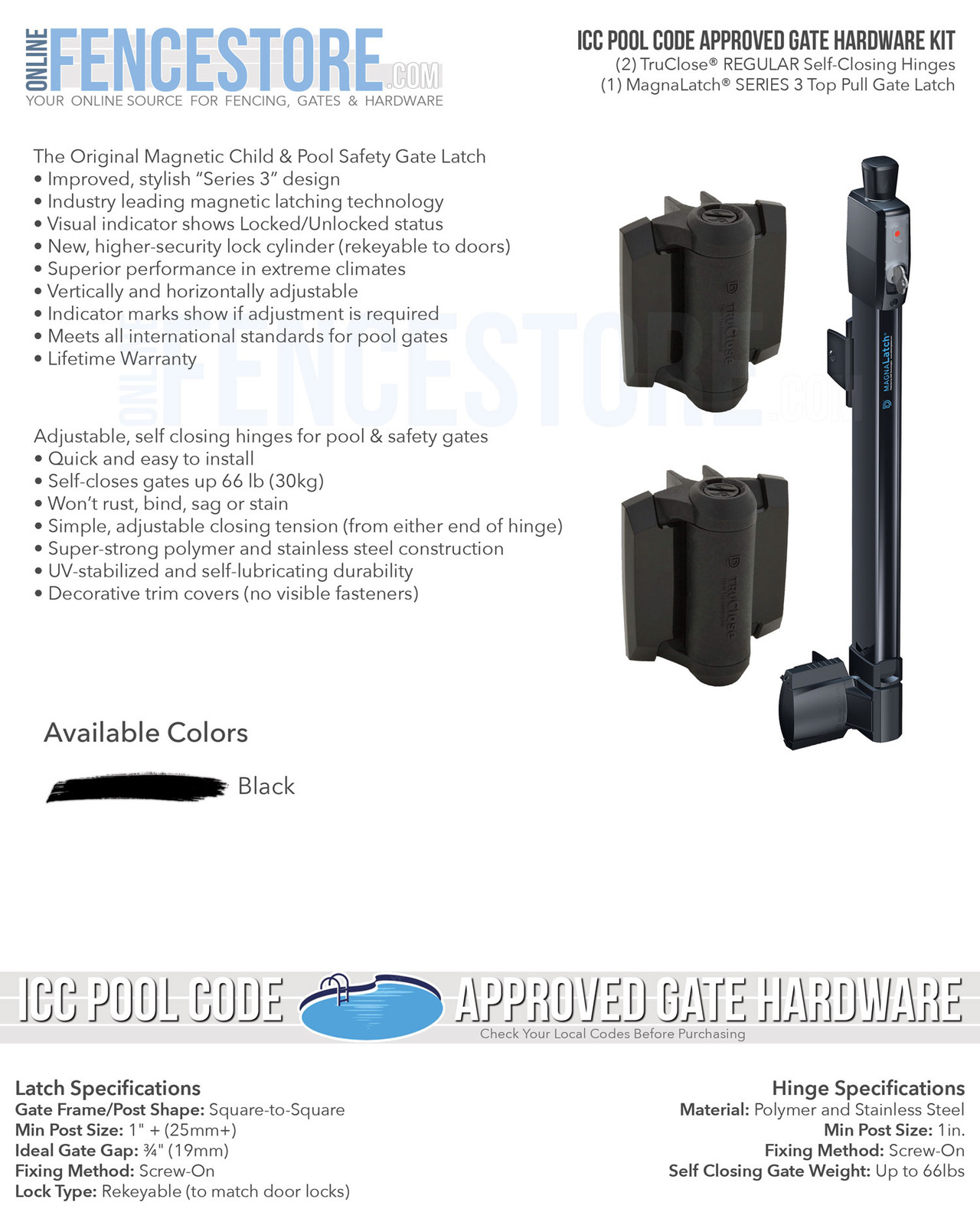 Pool Code Gate Hardware Kit