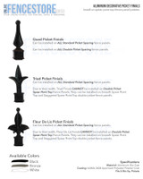 Aluminum Decorative Picket Finials