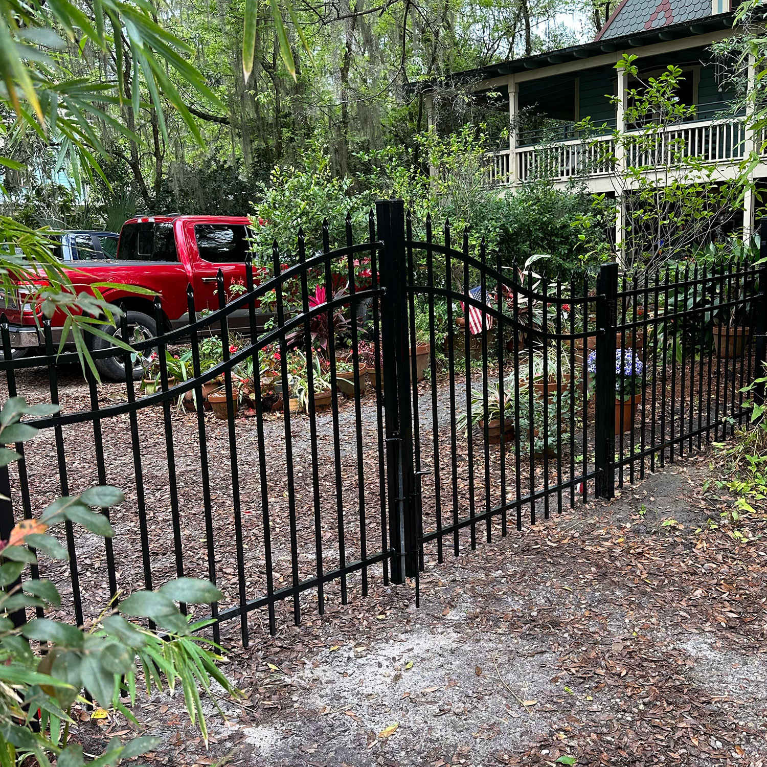 Spear Point Top Aluminum Double Gates