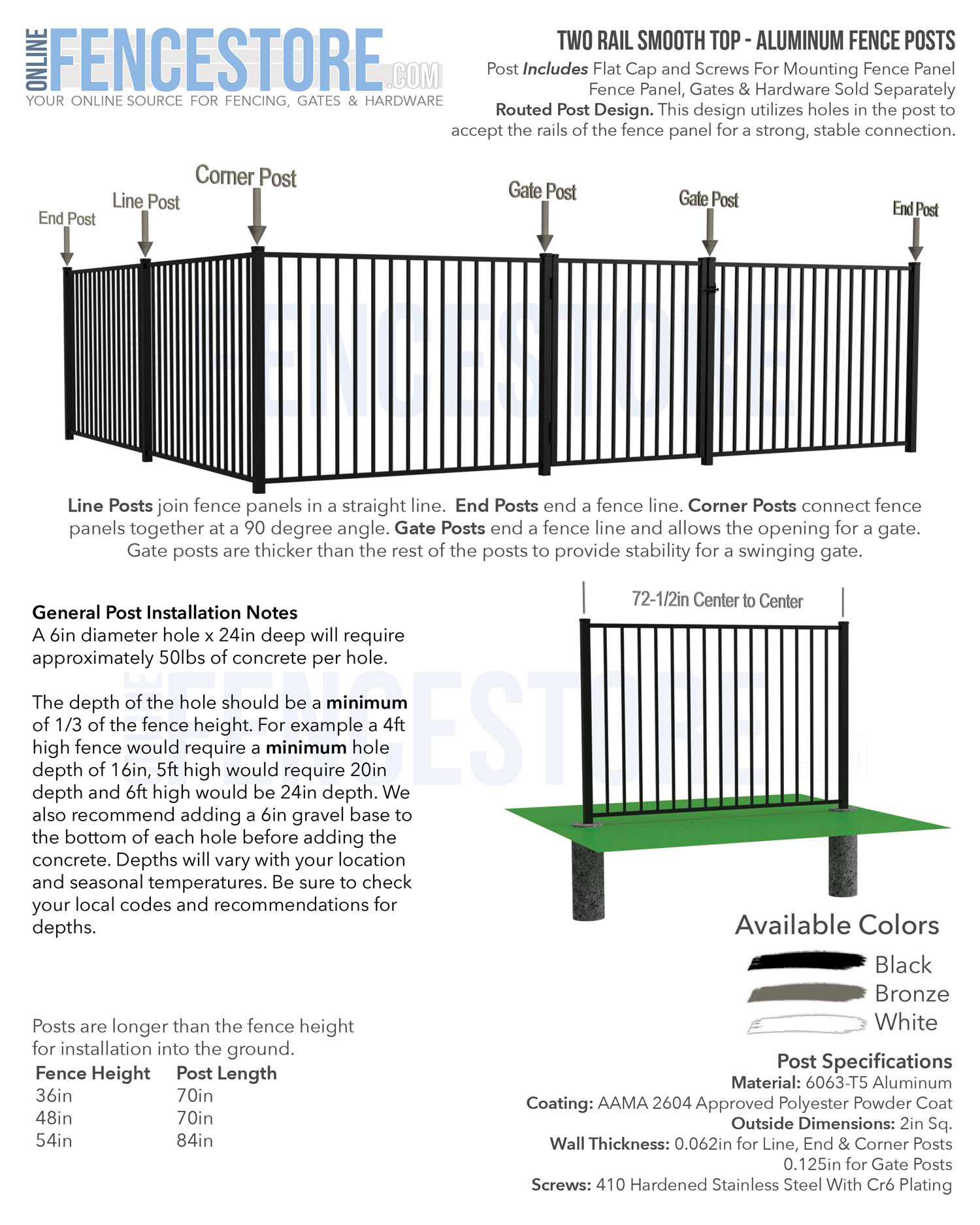 Aluminum Fence Posts From Online Fence Store