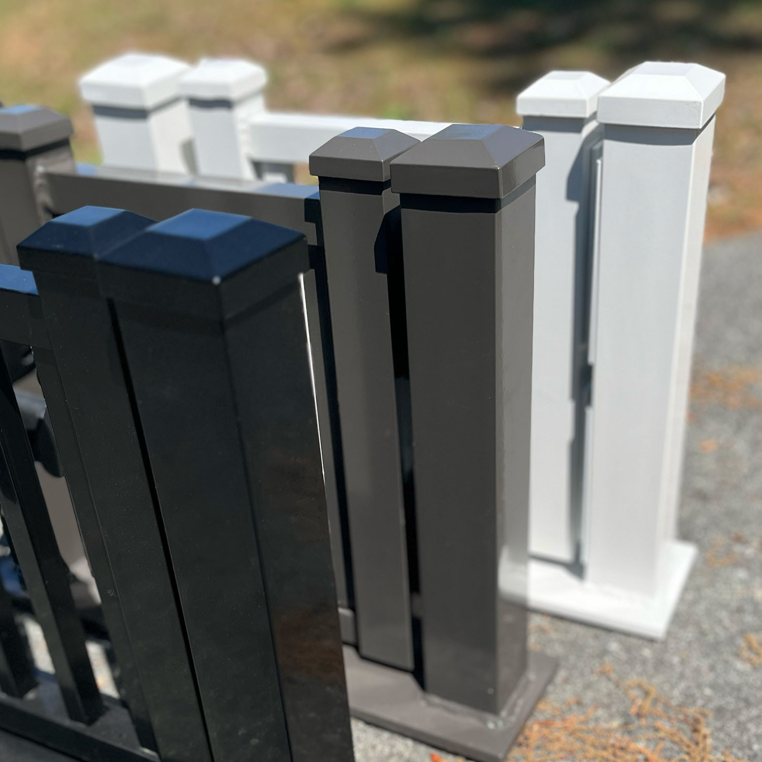 Two Rail Smooth Top Aluminum Double Gates