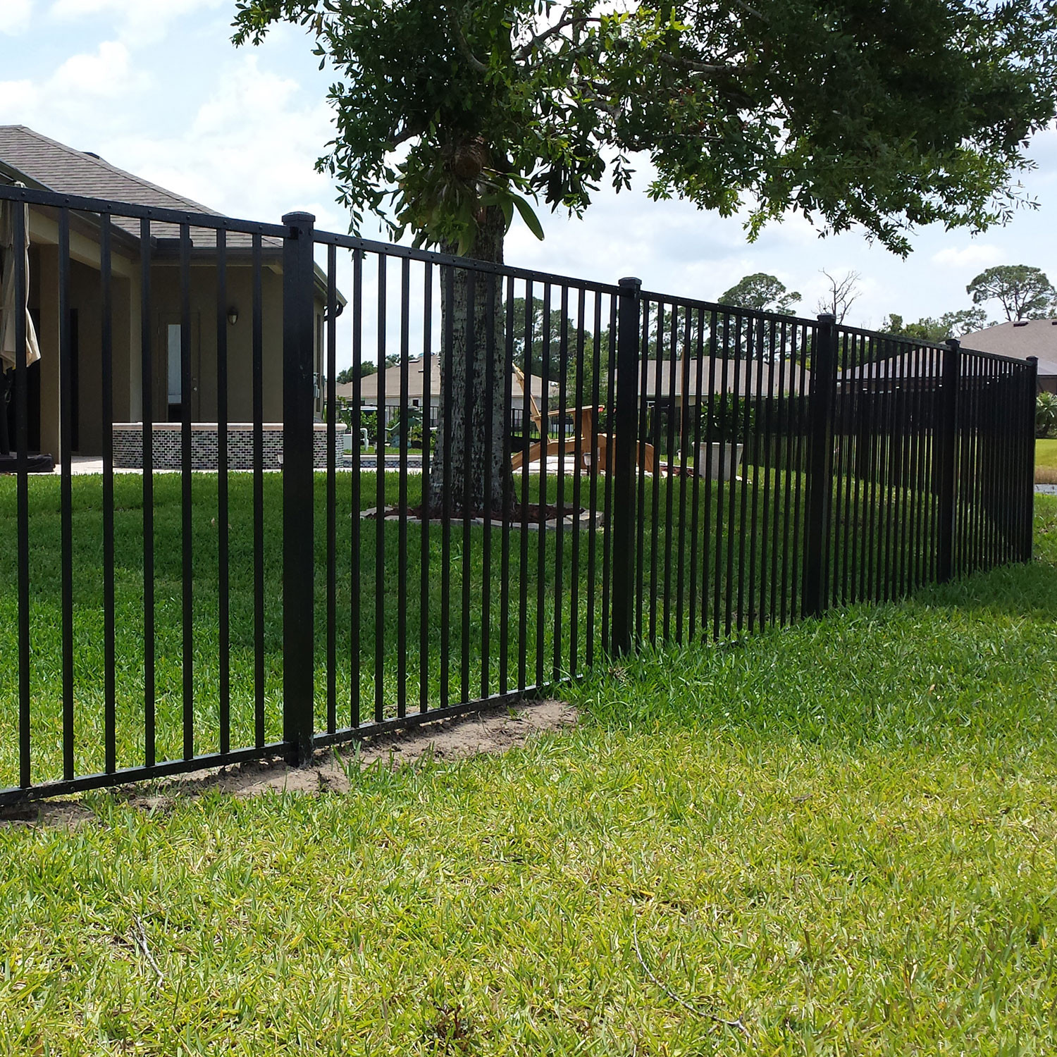 Quick Ship Two Rail Smooth Top Aluminum Fence Panel