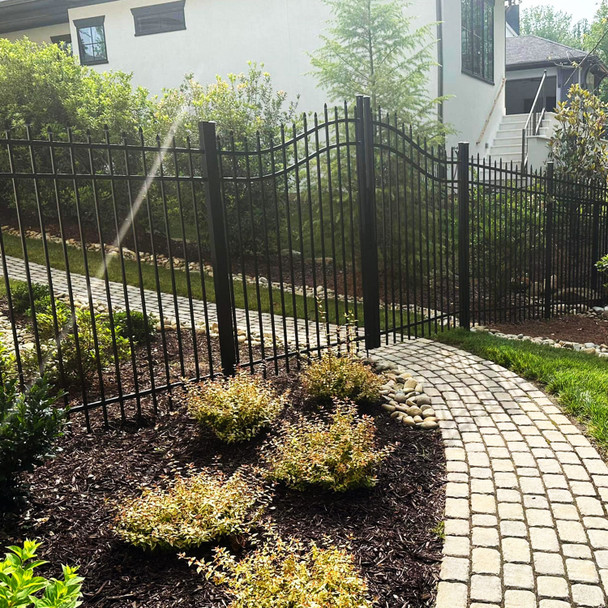 Staggered Spear Point Top Aluminum Double Gates