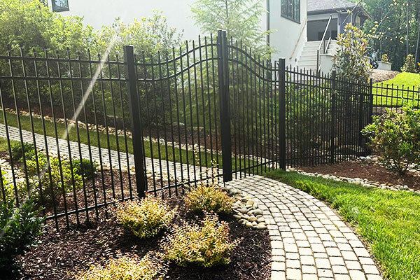 Staggered Spear Point Top Aluminum Double Gates