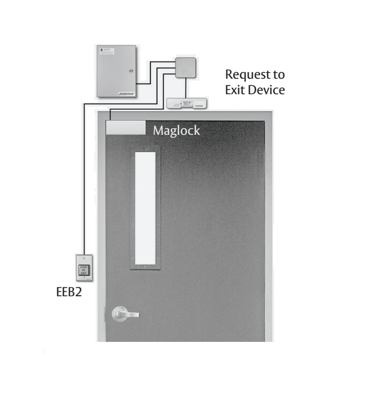 Securitron EEB2 Emergency Exit Button, Single Gang, Stainless Steel