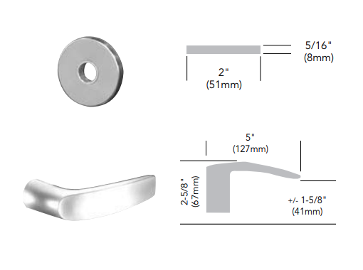 Sargent 8213 LNB 26D Exit Latch Mortise Lock, Satin Chrome Finish