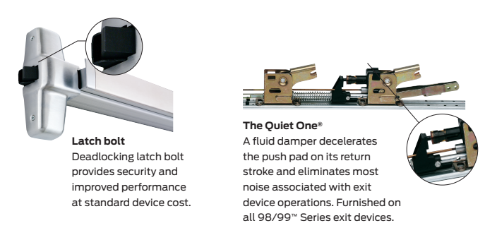 Von Duprin 98TP Rim Panic Exit Device, with 990TP Thumbpiece Trim