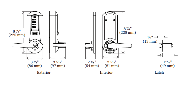 Kaba Simplex 5021XSWK Pushbutton Knob Lock, Schlage “C” Keyway