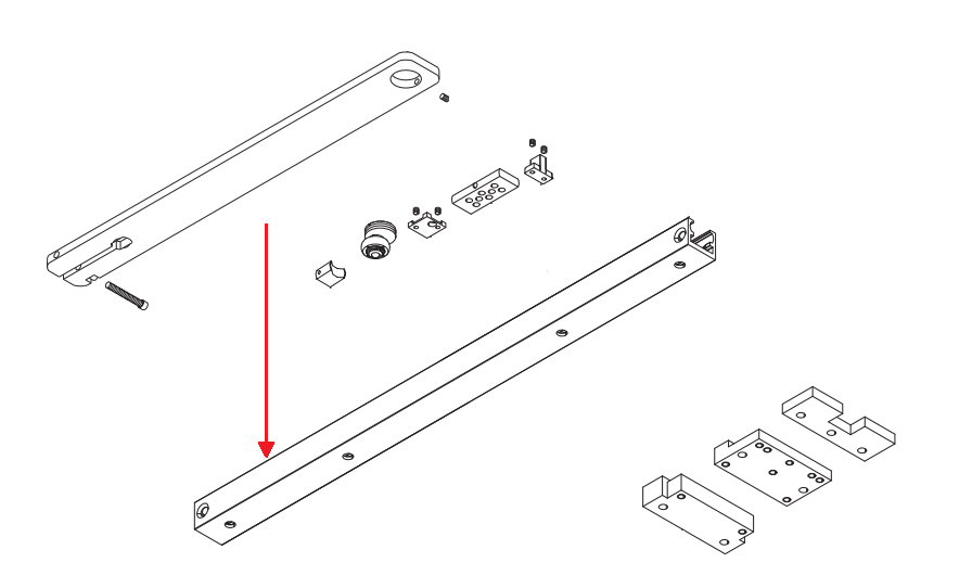 LCN 6030-3038B 689 Standard Track w/ Bumper, Aluminum Finish