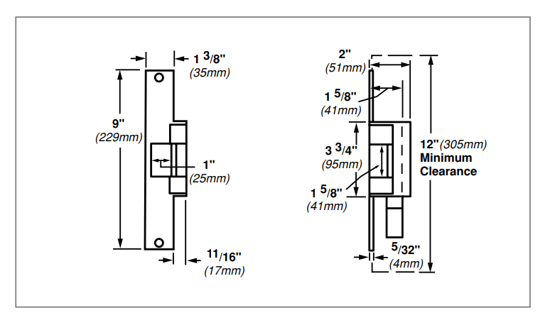 Von Duprin 6224 24V Electric Strike, for Cylindrical or Mortise Locks