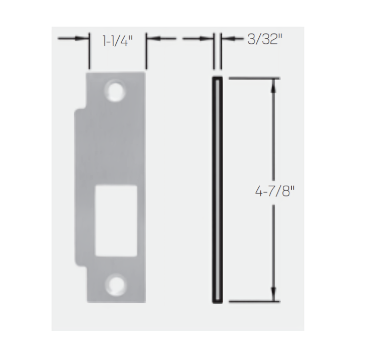 PHI S983 630 Mortise Exit Device Strike, 7/8 In. Flat Lip, Satin ...