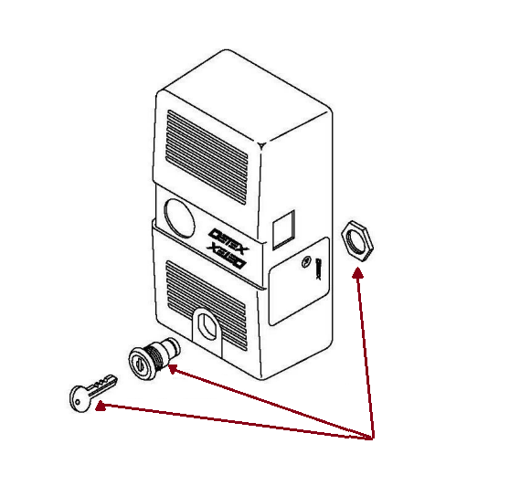 Detex PP-5572-11 Cover Lock Set, Keyed to 11, with 2 Keys