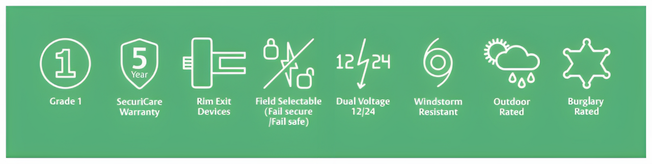 HES 9600 Surface Mounted Electric Strike for Rim Exit Devices