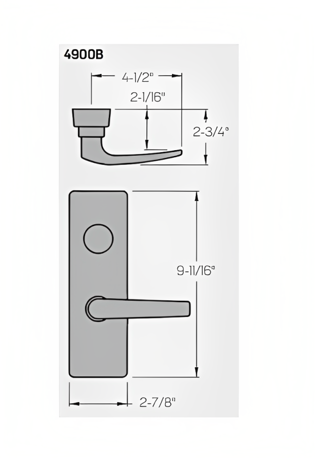 PHI Precision 4902B Wide Stile Dummy Trim, "B" Lever Design