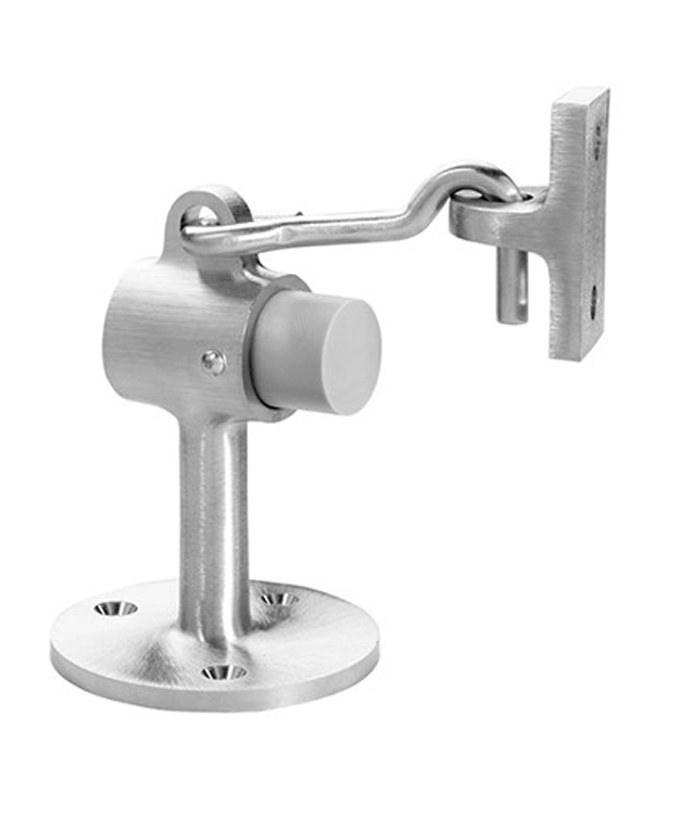 Rockwood 472 US26D Door Stop with Keeper, 3 Fastener Holes, Satin ...