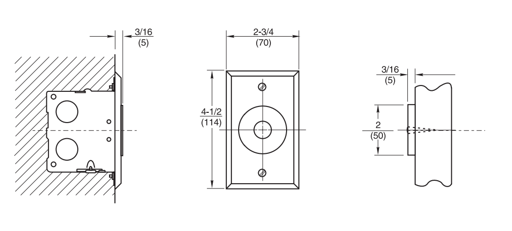 Rixson 989 689 Electromagnetic Door Holder/Release, Low Projection Wall