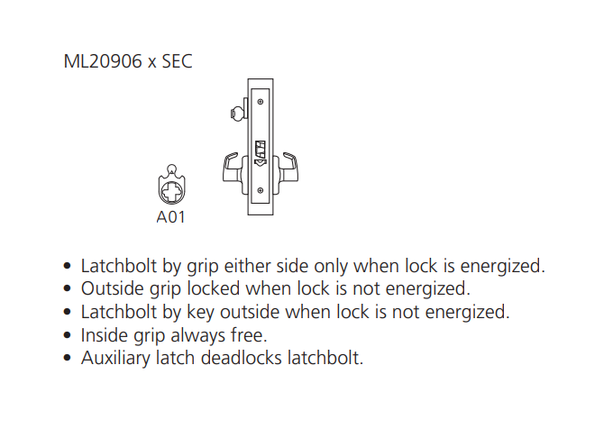 Corbin Russwin ML20906 LSA SEC Fail Secure Mortise Electrified Lock ...