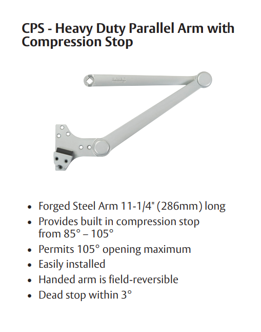 Sargent 1431-CPS Powerglide Door Closer, Heavy Duty Parallel Arm w ...