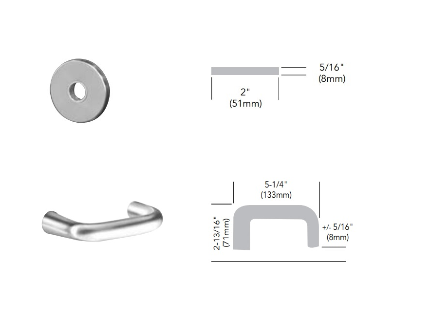 Sargent TR-8237 LNJ Classroom Mortise Trim Pack, LN Rose, J Lever