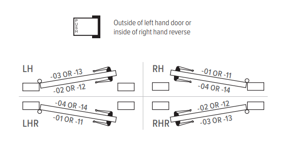 Adams Rite 4591-02 Curved Deadlatch Paddle, Push to Left