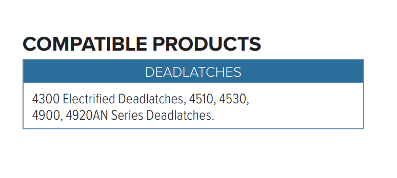 Adams Rite 4591-04 Curved Deadlatch Paddle, Push to Right