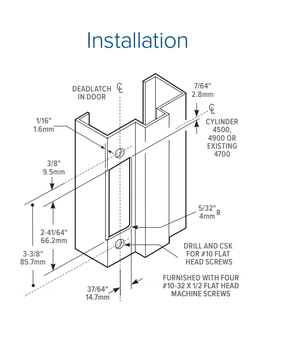 Adams Rite 4902 Short Deadlatch Strike