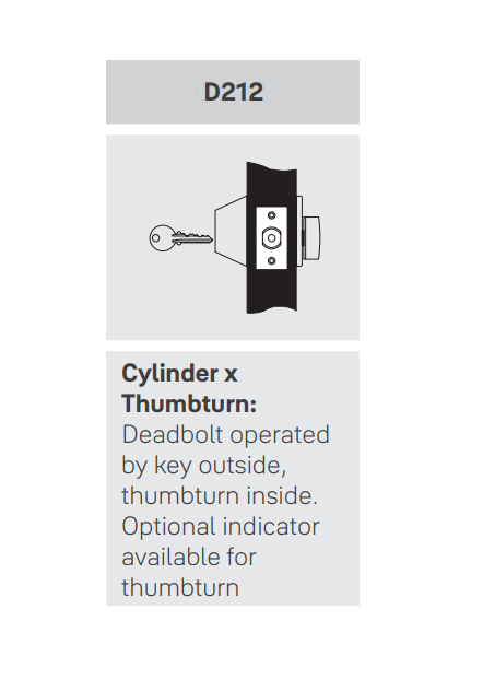 Accentra (Yale) D212 Single Cylinder Deadbolt, 2-3/4" Backset