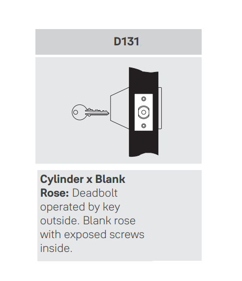 Accentra (Yale) D131 x 1210 ICLC Cylinder x Blank Rose Deadbolt ...