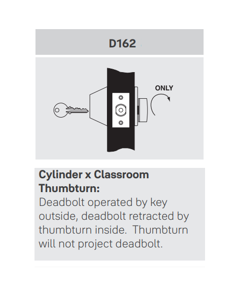 Accentra (Yale) D162 x 1210 ICLC Cylinder x Classroom Thumbturn ...