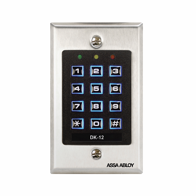 Securitron DK-12 Digital Keypad System with Illuminated Keys, Single Gang