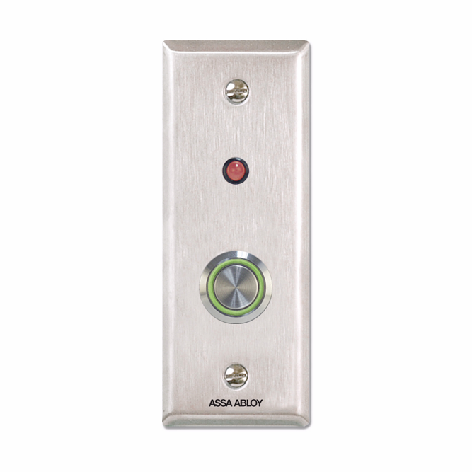 Securitron PB4LN-2 1/2" Stainless Steel Pushbutton w/ LED, Momentary ...