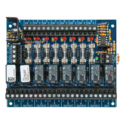 Securitron PDB-8F8R Power Distribution Board, 8 Glass Fused Outputs w ...