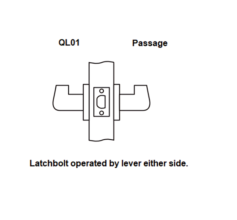 Arrow QL01-SR Grade 1 Passage Cylindrical Lever Set