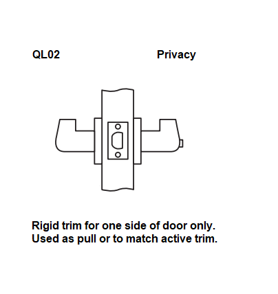 Arrow QL02-SR Grade 1 Privacy Cylindrical Lock, Rigid Lever Function