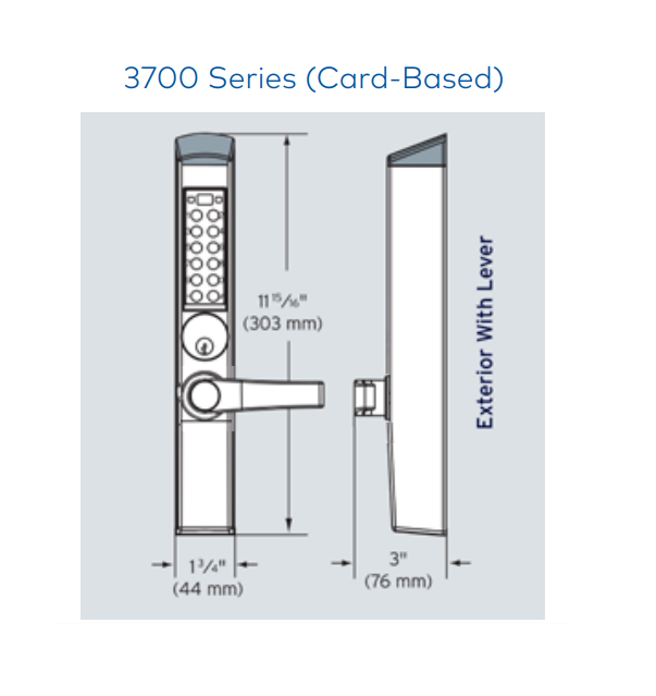 Dormakaba E-Plex E3766BNL Narrow Stile Lever Trim for Mortise Deadbolts ...