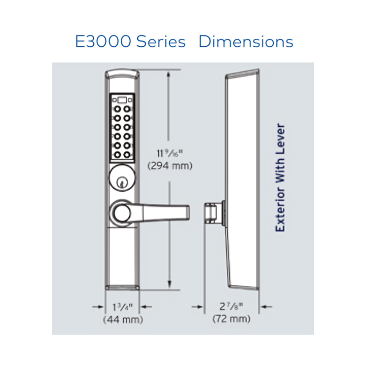 Dormakaba E-Plex E3065MKNL Narrow Stile Lever Trim for Mortise ...