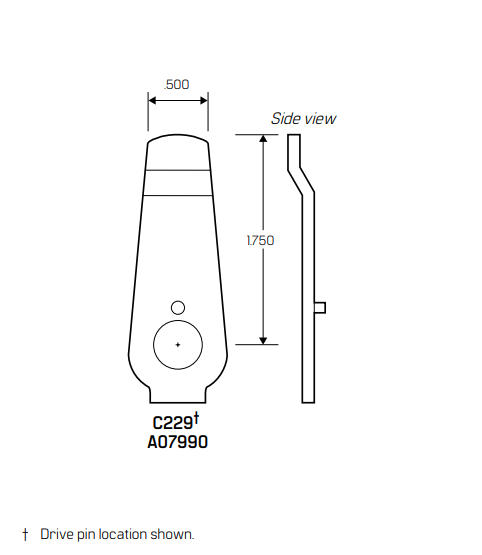 BEST 1EE7E4-C229RP3 1-1/4" Slabbed Lost Motion Mortise Cylinder, 7- pin ...