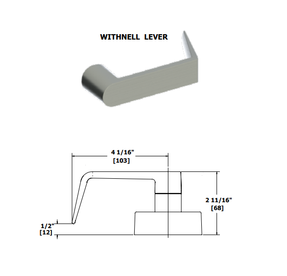 Hager 45BE WTN US26D Blank Escutcheon Exit Trim w/ Withnell Lever Style ...
