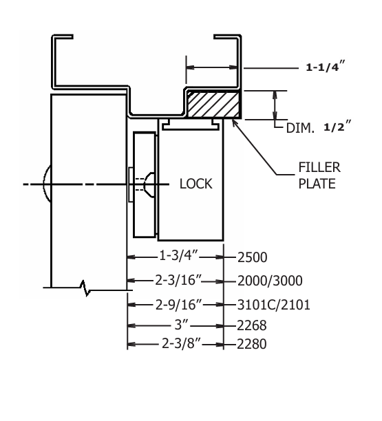 DynaLock 4310 Single Maglock Filler Plate, 1/2" x 1-1/4" x 10-1/2"